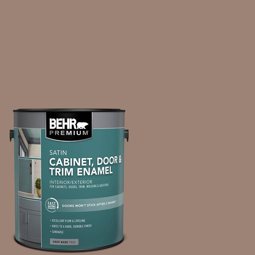BEHR PREMIUM 1 gal. #N150-4 Modern Mocha Satin Enamel Interior/Exterior ...