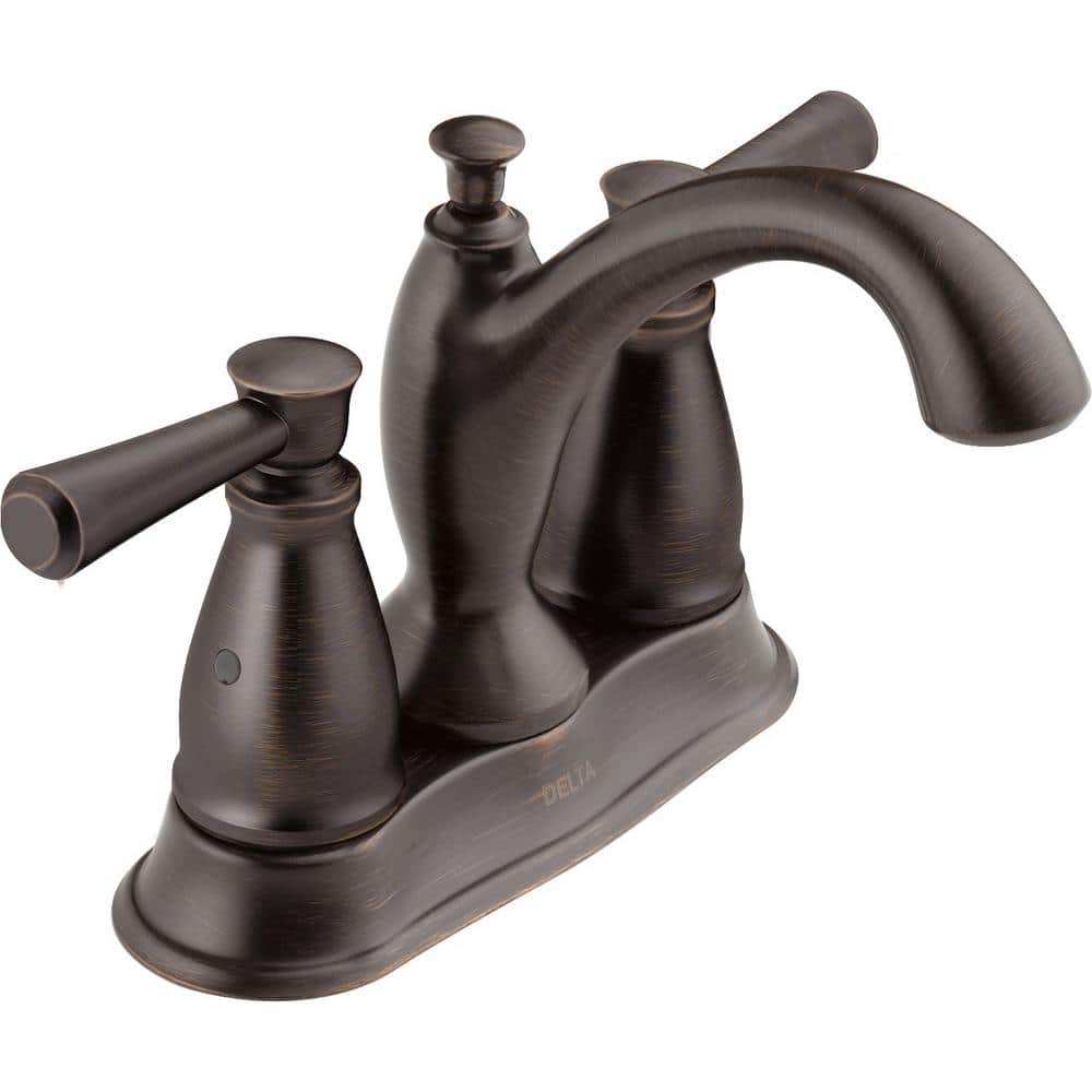 Delta Linden 4 in. Centerset 2-Handle Bathroom Faucet in Venetian ...