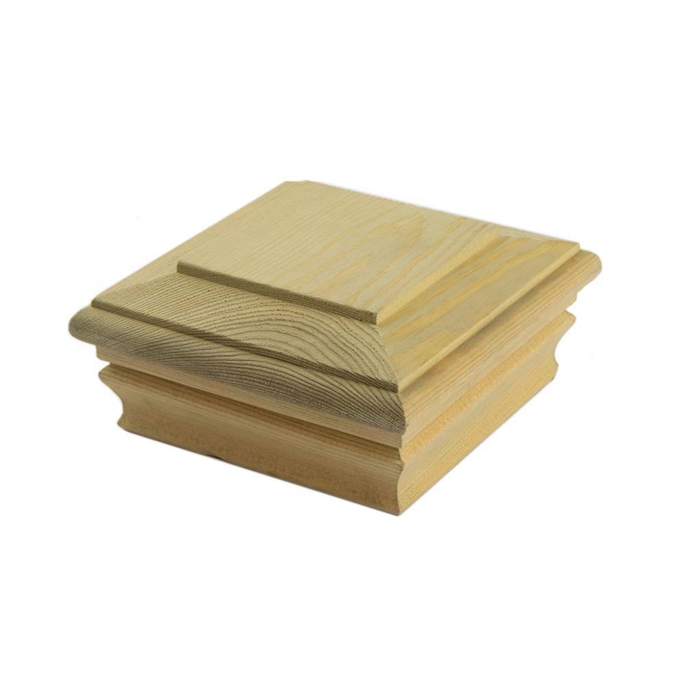 4 in. x 4 in. Hampton Flat Top Cedar Post Cap 108120 - The Home Depot