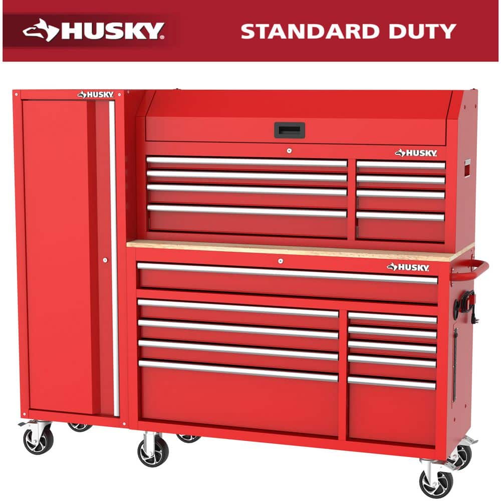 Husky Modular Tool Storage 72 in. W Standard Duty Red Mobile Workbench ...