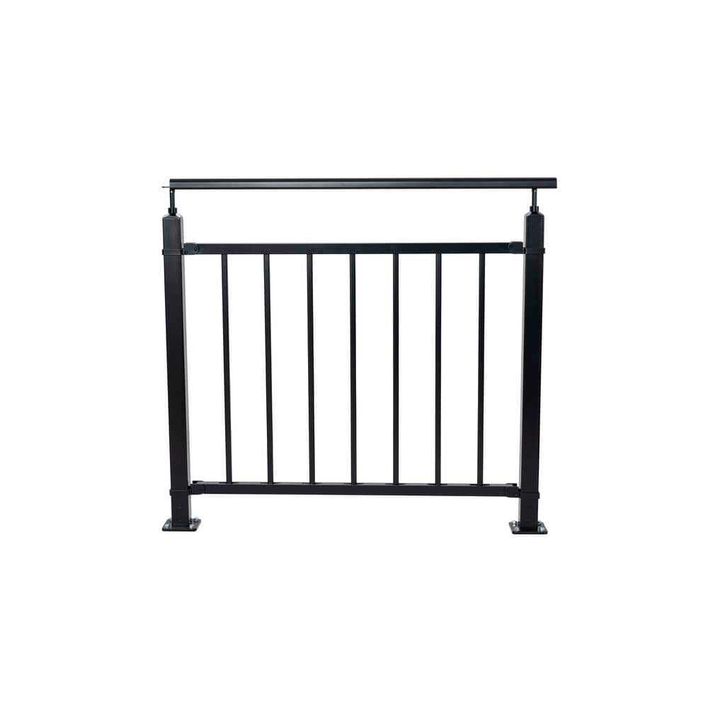 Dolle Acadia 38 in. H x 41 in. W Black Aluminum Starter Banister Kit ...