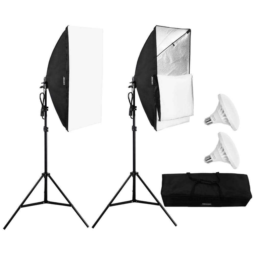 VEVOR Soft Box Lighting Kit 20 in. x 28 in. 30W 5500K LED Bulbs ...