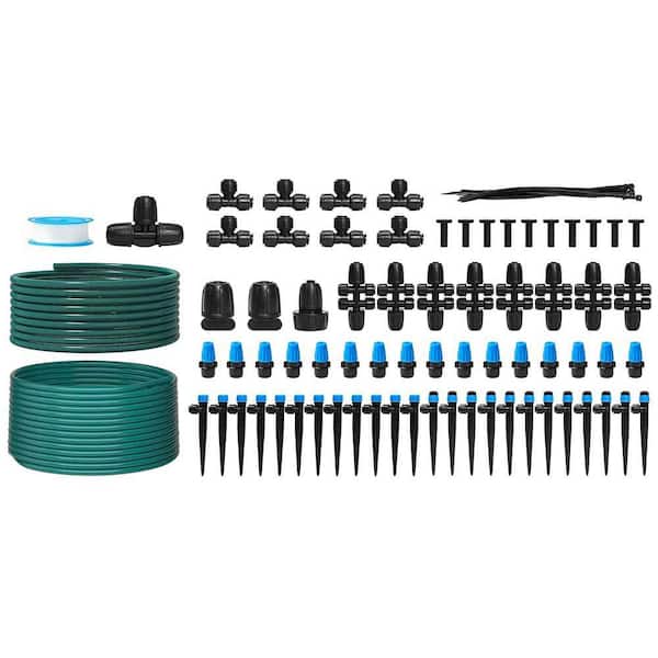Oyezvary 240 ft. Drip Irrigation Kit with 1/2 and 1/4 in. Tubing, Quick ...