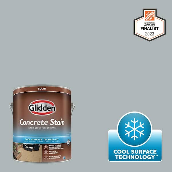 Glidden 1 gal. PPG1038-4 Smoke Screen Solid Interior/Exterior Concrete ...