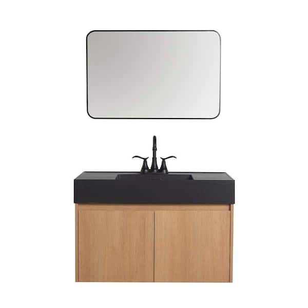 Mediterraneo Etienne 32 in. Single Sink Floating Oak Bath Vanity with ...