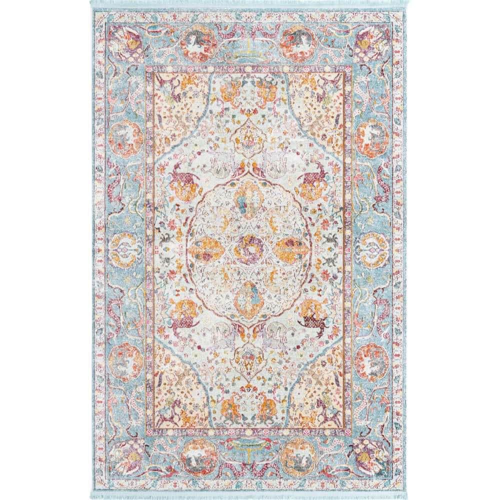 Unique Loom Baracoa Rumba Light Blue 5' 5 x 8' 0 Area Rug 3139619 - The ...