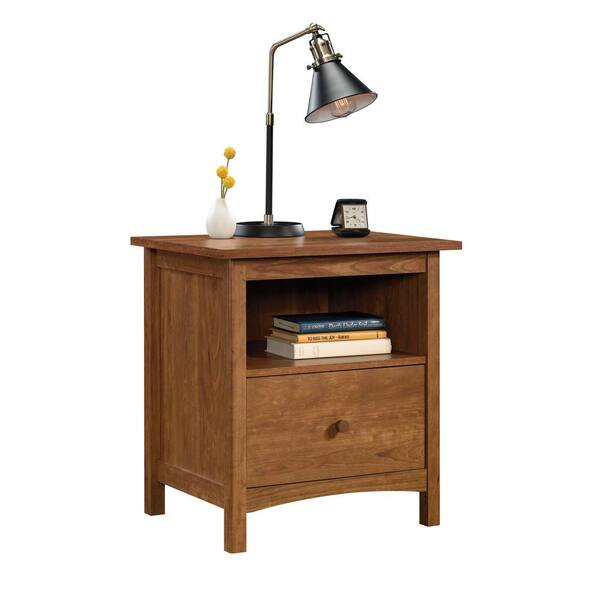 SAUDER Union Plain 1 Drawer Prairie Cherry Nightstand 24.961 in. x 23.307 in. x 18.583 in. 428922