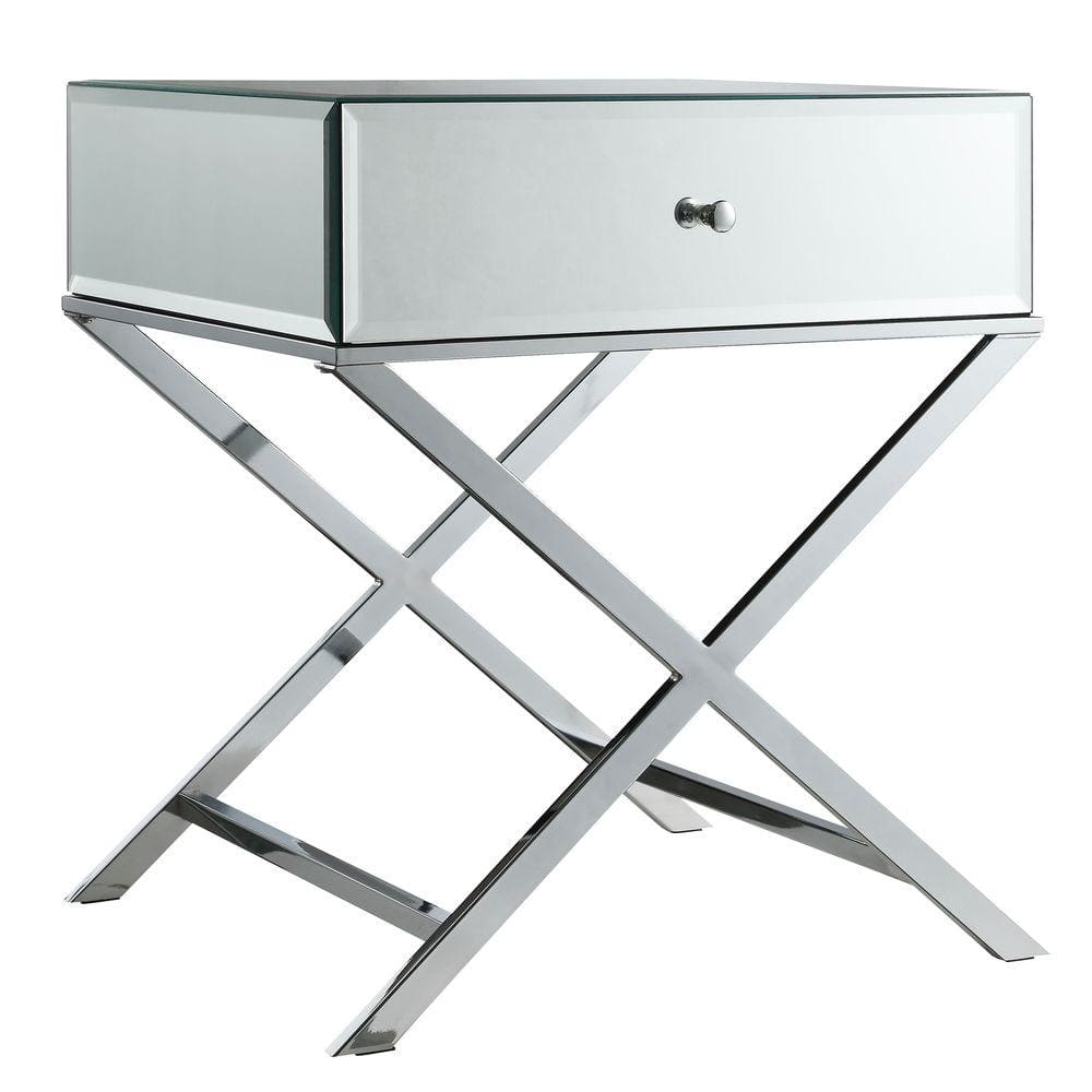 HomeSullivan Cecilia Chrome Mirrored End Table 40E423-4CO3A - The Home ...