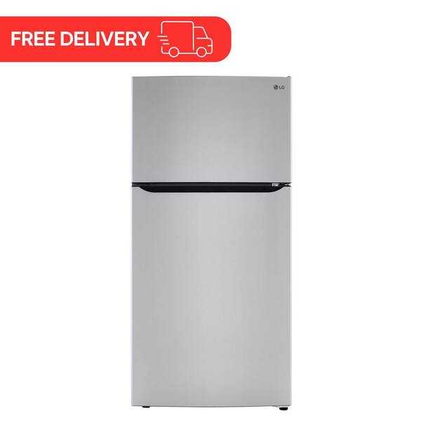 LG 33 in. W 24 cu. ft. Top Freezer Refrigerator w/ LED Lighteing and ...
