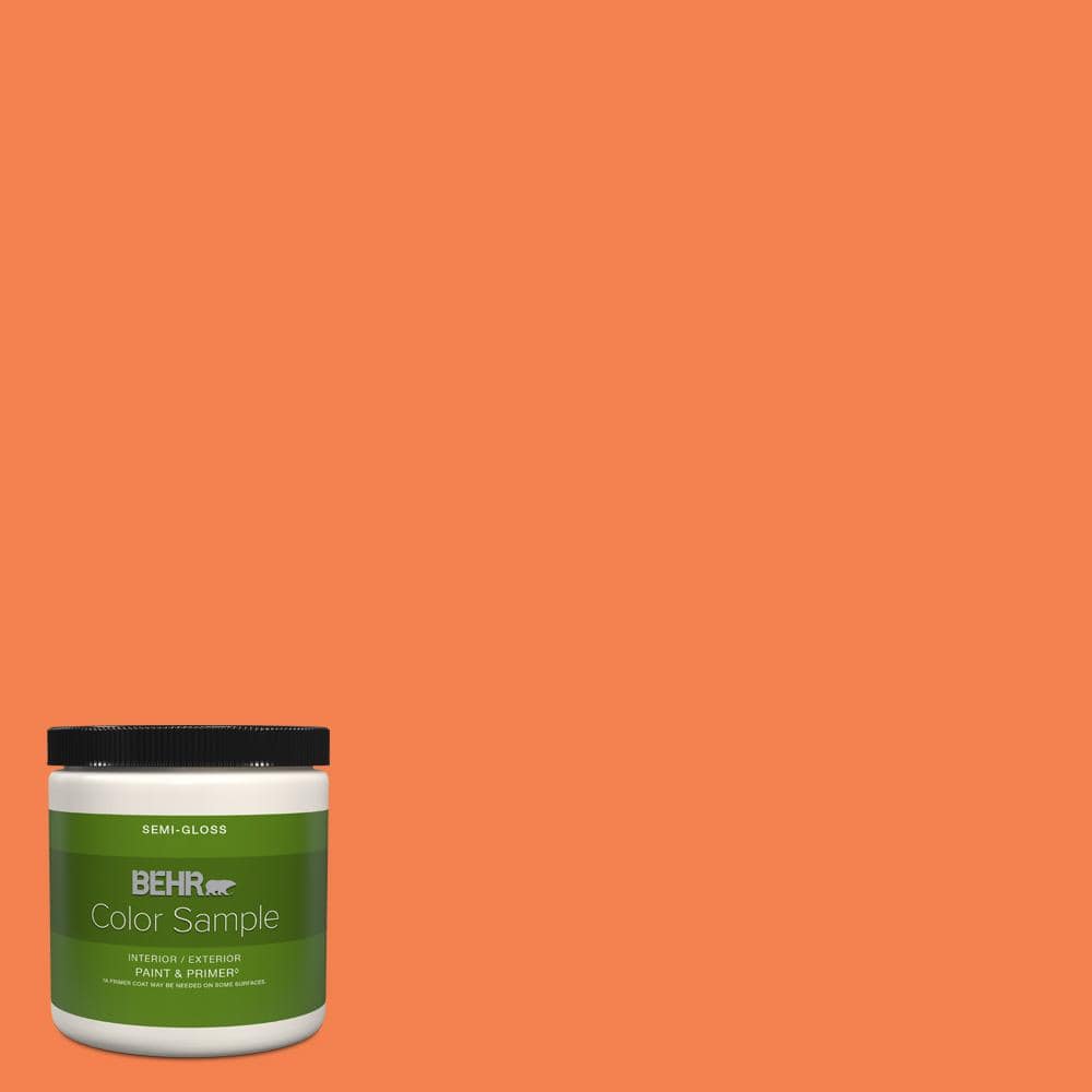 BEHR PREMIUM PLUS 8 oz. #220B-6 Harvest Pumpkin Semi-Gloss Interior ...