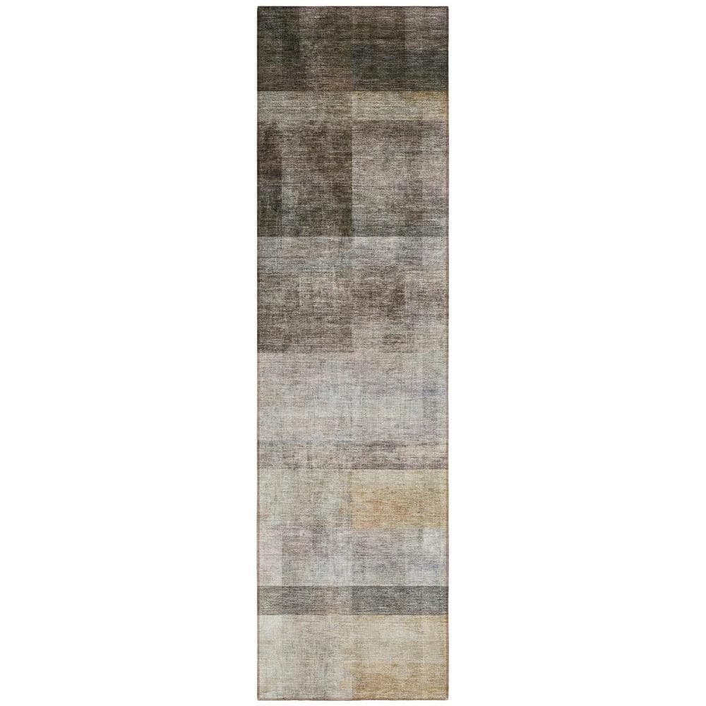 HomeRoots Brown 2 ft. x 8 ft. Woven Solid Color Runner Indoor/Outdoor ...