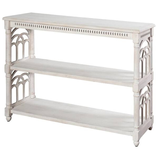 StyleCraft 48 in. Distress White Standard Rectangle Wood Console Table ...