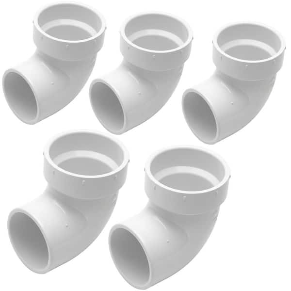 PLUMBFLEX 3 in. White Rigid PVC DWV Vent Street Elbow H x S, PVC Drain ...