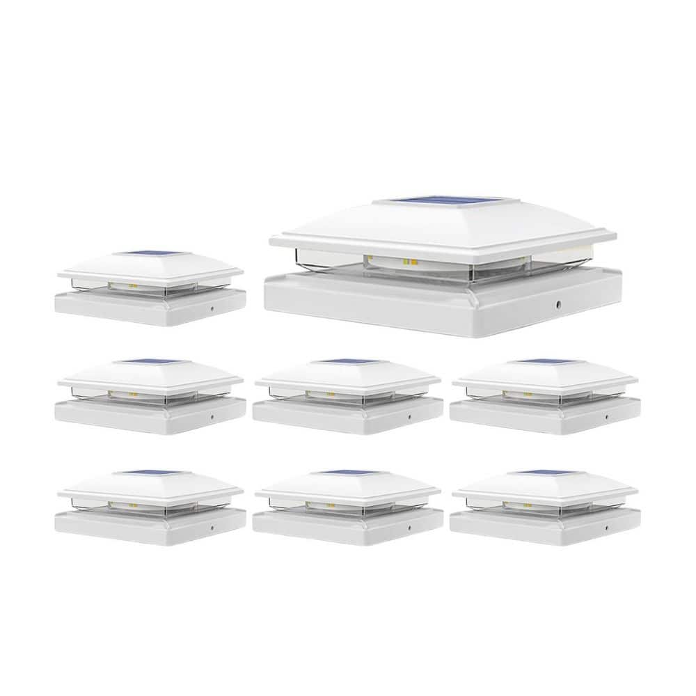 Afoxsos 8-Pack IP64 Waterproof Solar Post Cap Lights for 4 x 4 5 x 5 6 ...