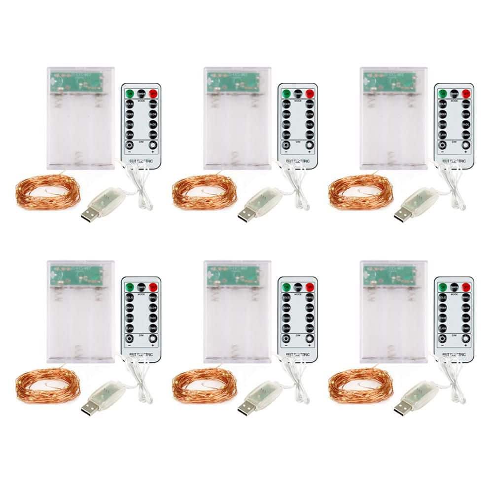 Feit Electric 30-Light 10 ft. USB or Battery Operated Mini LED Indoor ...