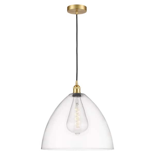 Innovations Edison Dome 60-Watt 1-Light Satin Gold Shaded Mini Pendant ...