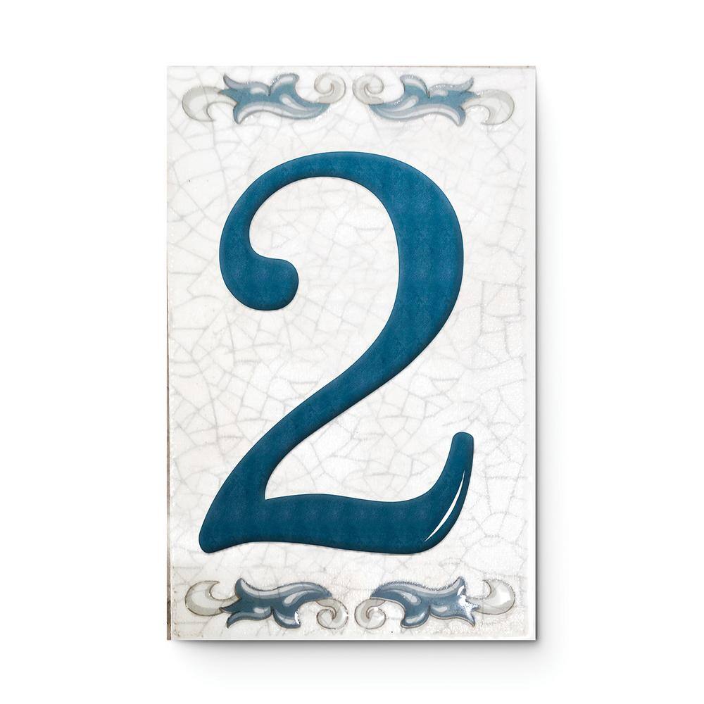 KANTU 3.5 in. x 5.5 in. Aragon Ceramic Tile Address Number 2 2113024 ...