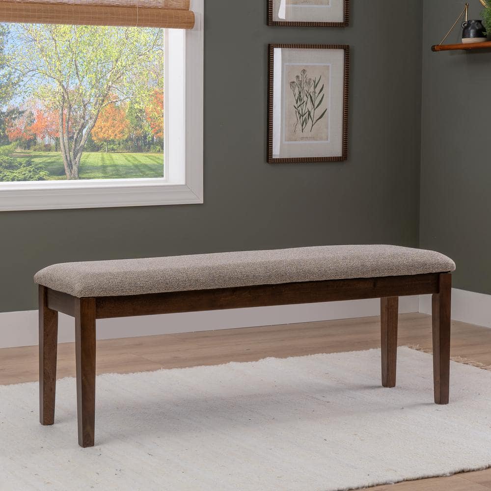 Linon Home Decor Jenny Brown Dining Bench without Back 50 in. W ...