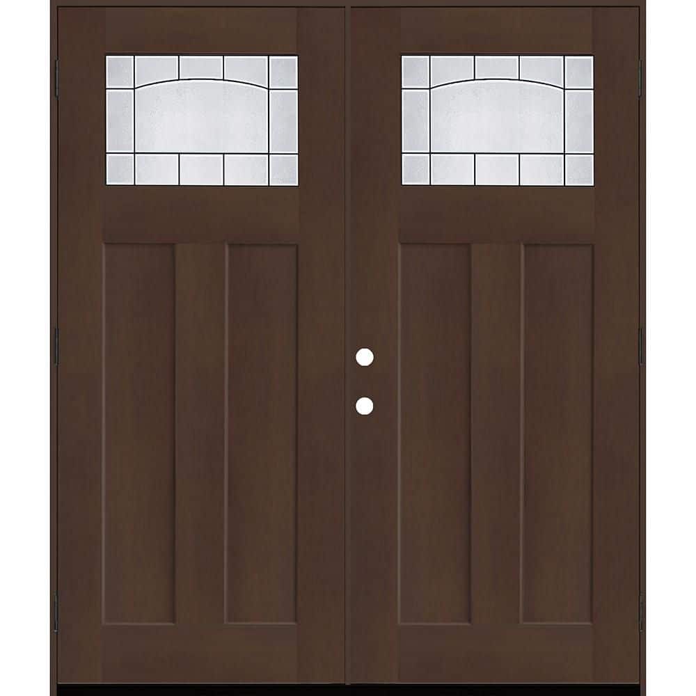 Steves & Sons Regency 72 in. x 80 in. 1/4 TopL Empire Deco Glass LHOS ...