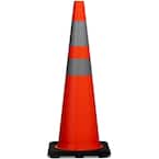 BOEN 18 in. Orange PVC Reflective Traffic Safety Cone TC-18R