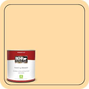 BEHR PREMIUM PLUS 8 oz. #300A-3 Melted Butter Satin Enamel Interior ...