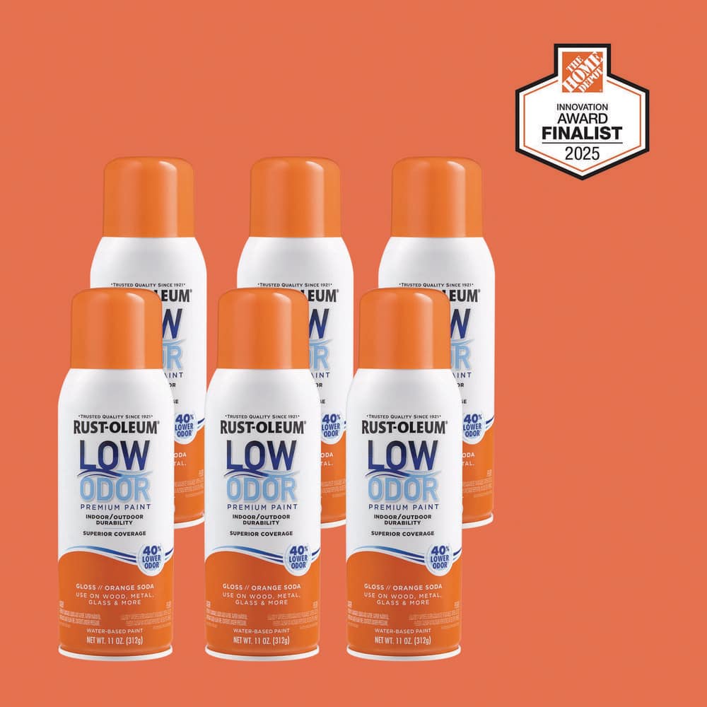 Rust-Oleum Low Odor 11 oz. Gloss Orange Soda Low Odor Water-Based Spray ...
