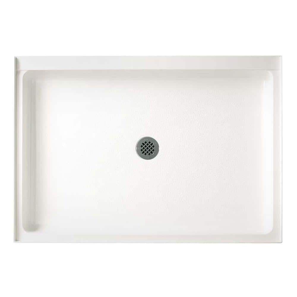 Swan 34 in. x 54 in. Solid Surface Single Threshold Center Drain Shower ...