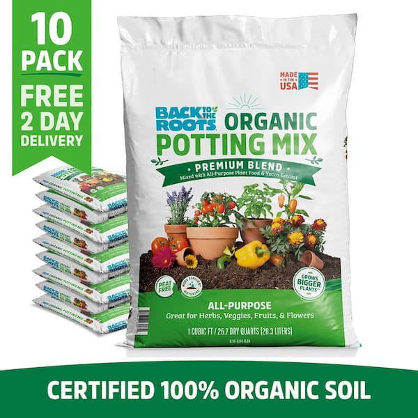 Back to the Roots Organic Potting Soil (10 1 cu. ft. Bags) 47089-DS - The Home Depot