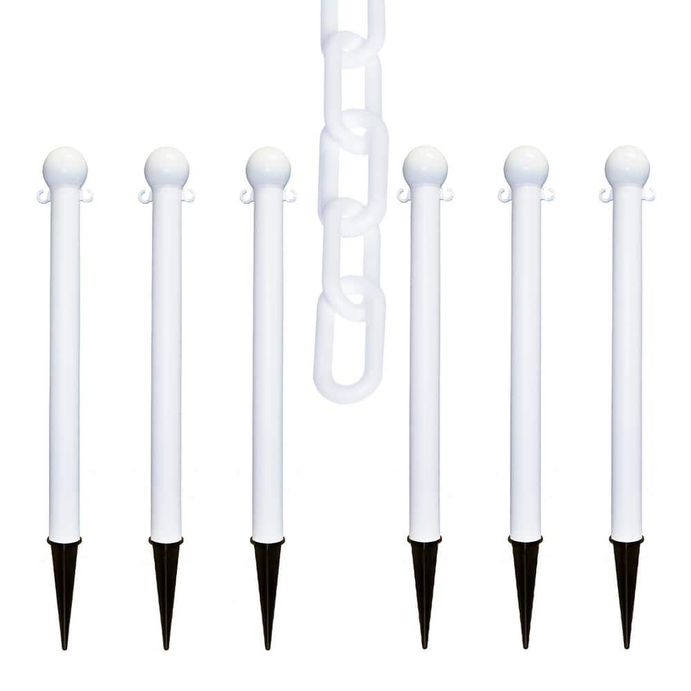 Mr. Chain White Heavy-Duty Ground Pole and Chain Kit 70501-6 - The Home ...