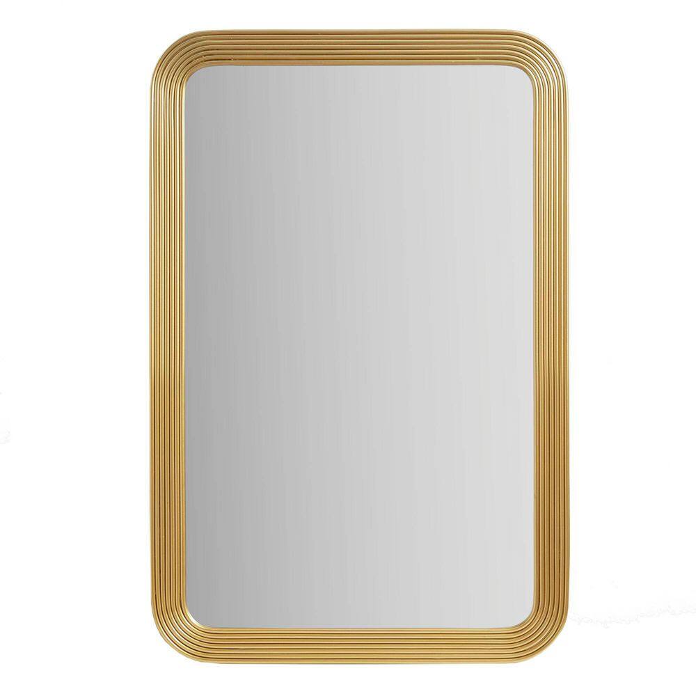 SACITY LIVING LLC Gold 23 in. W x 35 in. H Art Deco Rectangle Glass ...