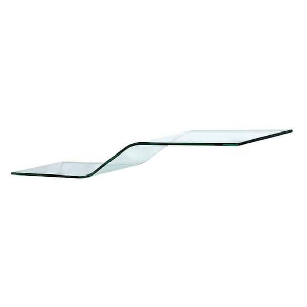 Home Decorators Collection 8 in. x 40 in. Clear Wave Glass Shelf ...