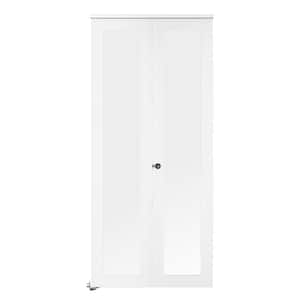 GOLDENPOLEY 30 in. x 78 in. 1-Lite Frosted Glass Solid Core White ...