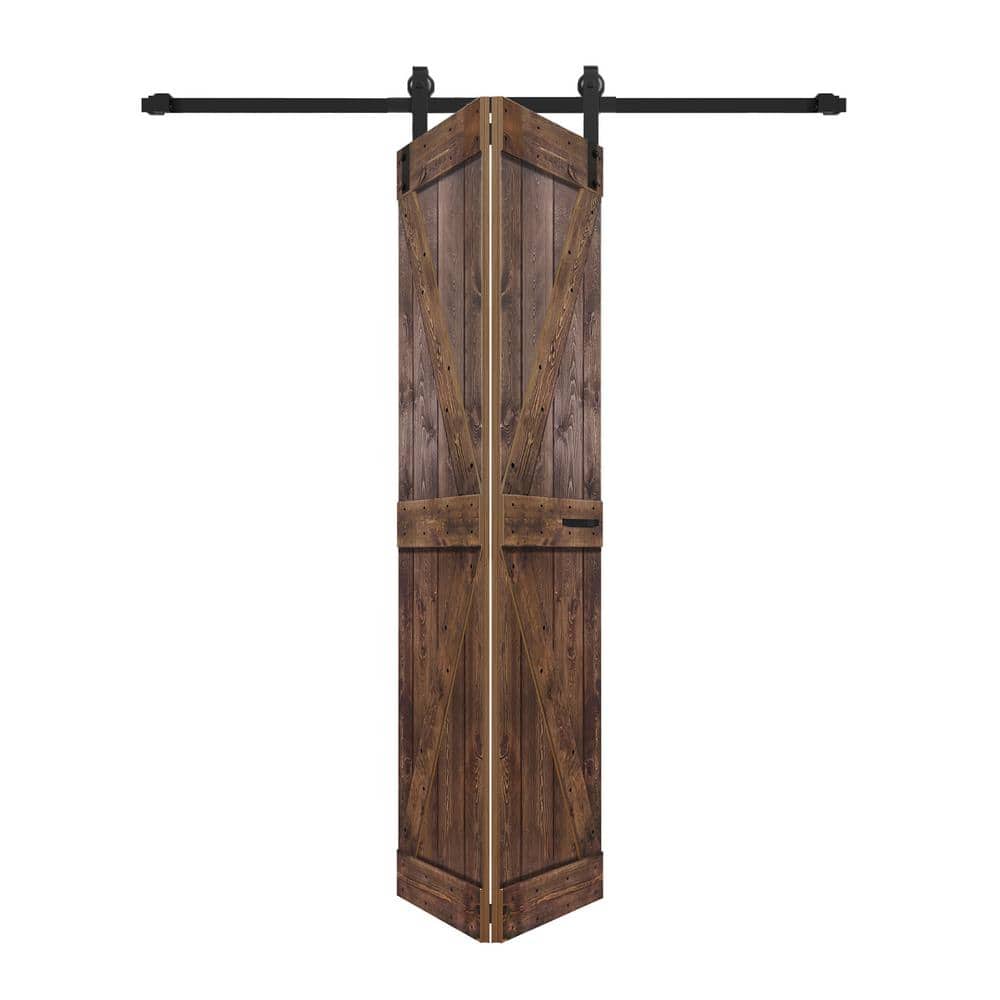 ISLIFE K Style 48in. x 84in.(24 in. x 84 in. x 2-Panels)Dark Walnut ...