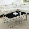 Zeus & Ruta Modern Rectangle Accent Coffee Table with Black Tempered ...