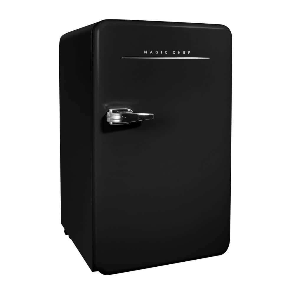 17.5 in. 3.2 cu. ft. Retro Mini Refrigerator in Black without Freezer ...