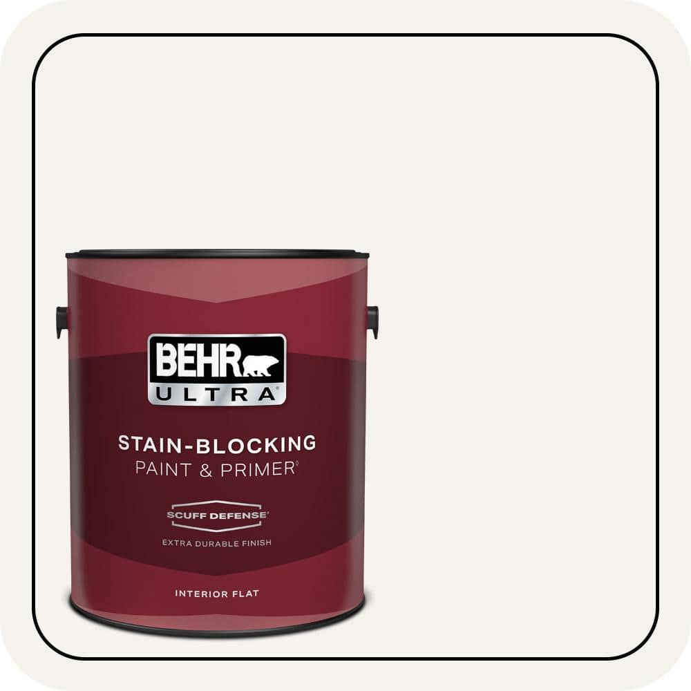 BEHR ULTRA 1 gal. #PR-W14 Bit of Sugar Extra Durable Flat Interior ...