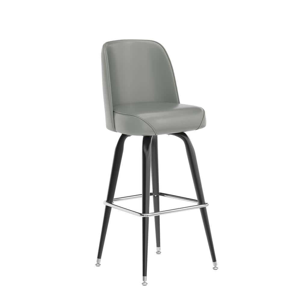 Carnegy Avenue James Commercial Grade 31 in. Metal Barstool with Gray Swivel Bucket Seat CGA-XU ...
