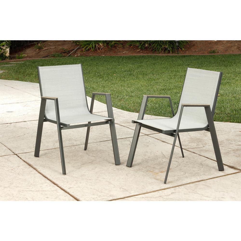 Pacific Casual Key Largo Aluminum Sling Outdoor Dining Chair (Set of 2 ...