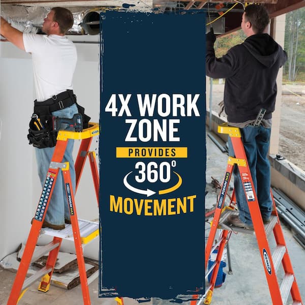 Werner 8 ft. Fiberglass Podium Ladder with 14 ft. Reach and 300 lbs. Load Capacity Type IA Duty Rating PD6208 The Home Depot