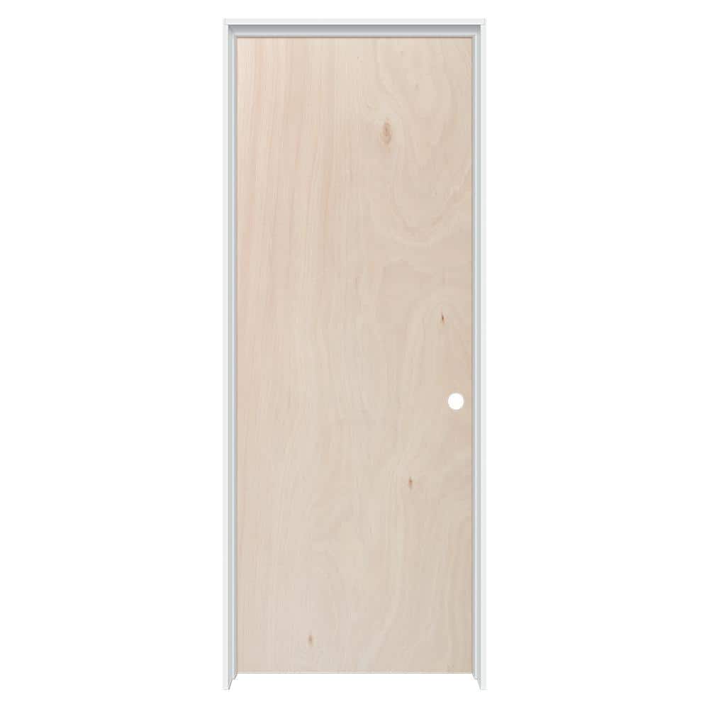 Builders Choice 32 in. X 80 in. Flush Right Hand Hollow Core Unfinished ...