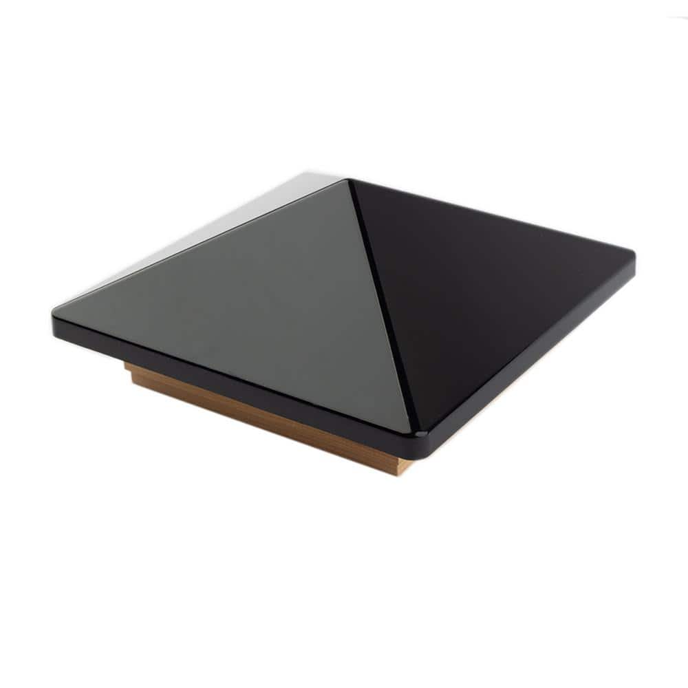 Deckorators 6 in. x 6 in. Victoria Black High Point Cedar Wood Post Cap ...