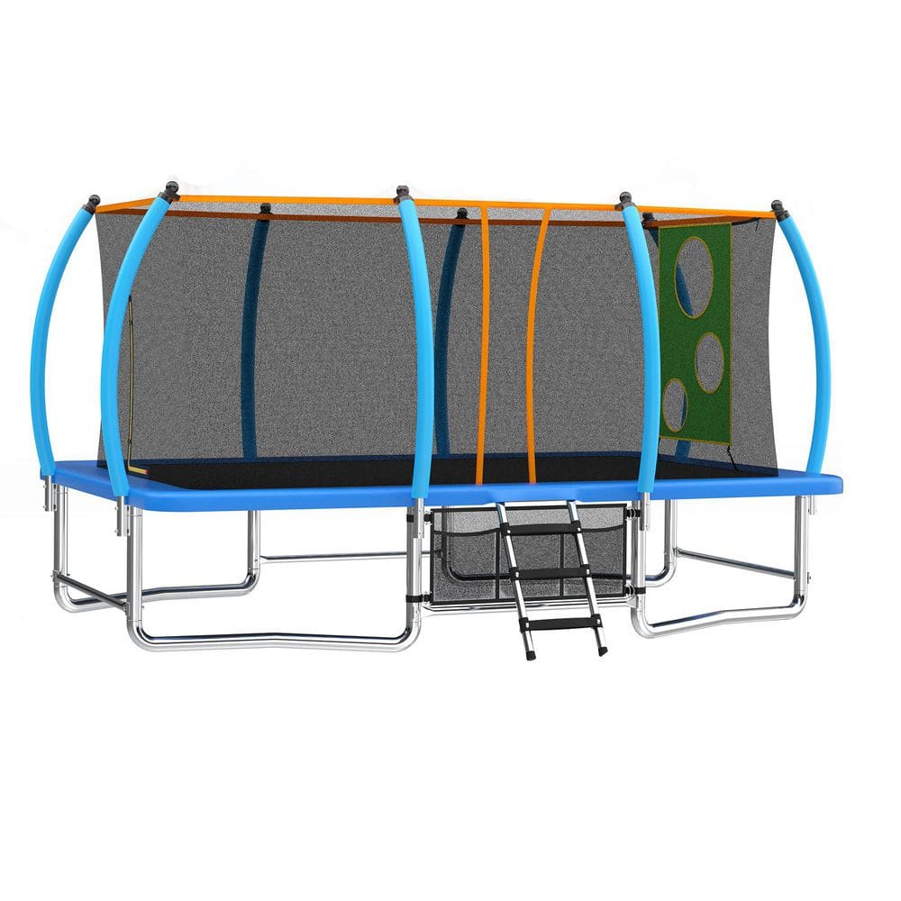 Sudzendf Blue 8 x 14 ft. Outdoor Rectangular Trampolines for Kids ...