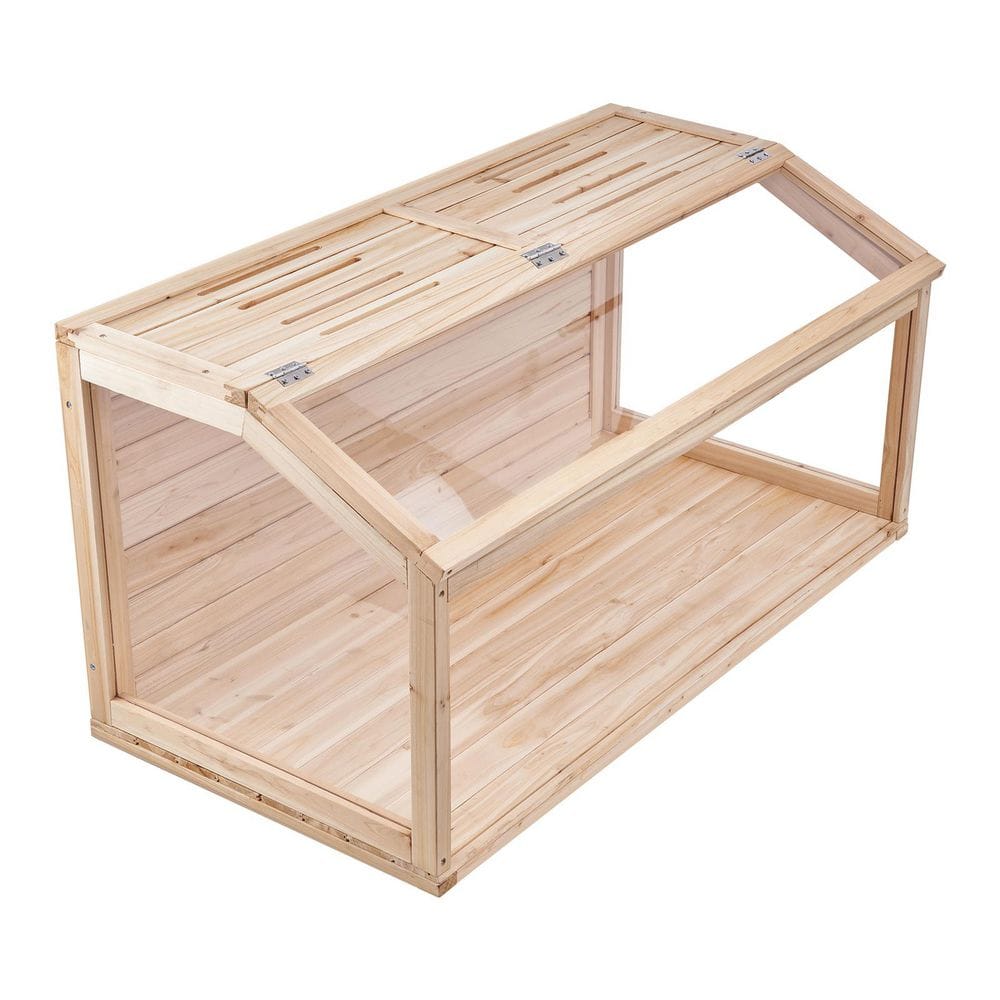 SKYSHALO Wooden Hamster Cage 270° Viewing Hamster Habitat 40 x 20 x 20 ...
