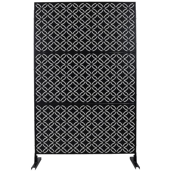 Staykiwi 76 in. H Black Steel Garden Fence Freestanding Decorative ...