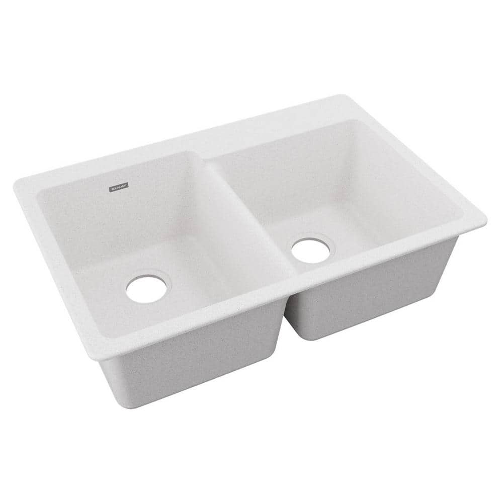 Reviews for Elkay Quartz Classic 33 in. Drop-in Offset Double Bowl ...
