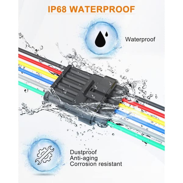 Lukyamzn 6-Pin Electrical 16 AWG 6-Wire Connector Waterproof Male and ...