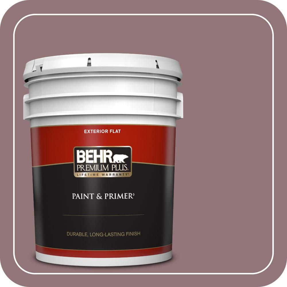 BEHR PREMIUM PLUS 5 gal. #110F-5 Phantom Hue Flat Exterior Paint ...