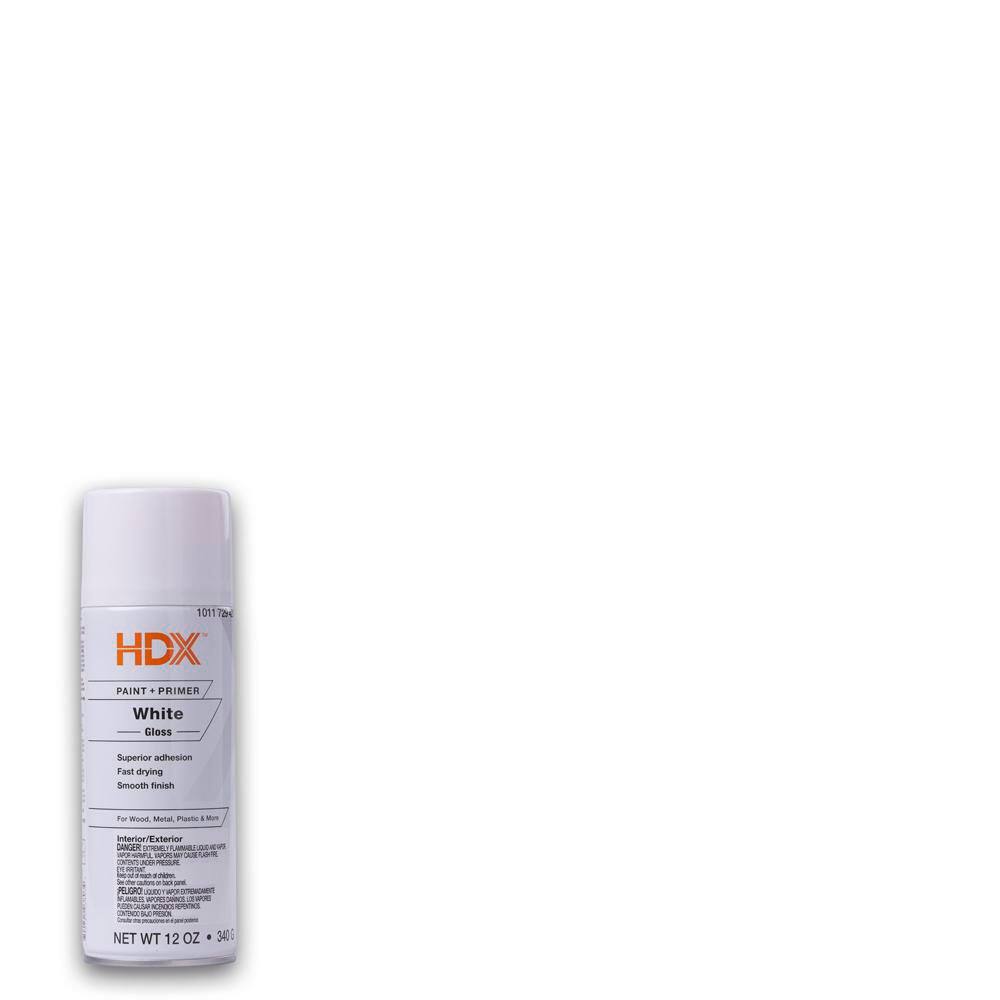 HDX 12 oz. Paint and Primer Gloss White Spray Paint 680039-3 - The Home ...