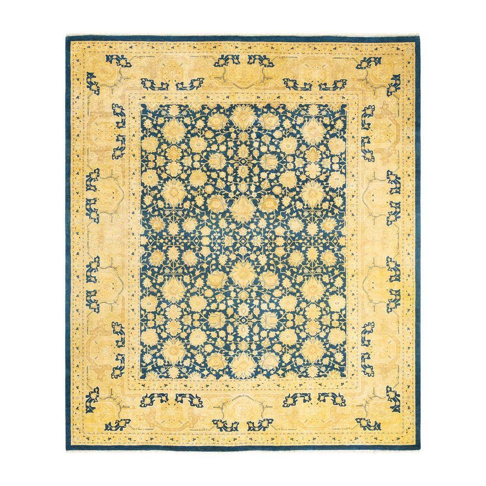 Chloe & Olivia Home Mogul Blue 8 ft. x 10 ft. Oriental Wool Indoor Area ...