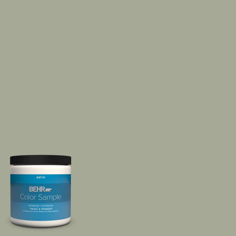 BEHR PREMIUM PLUS 8 oz. #PPU10-16 Simply Sage Satin Enamel Interior ...